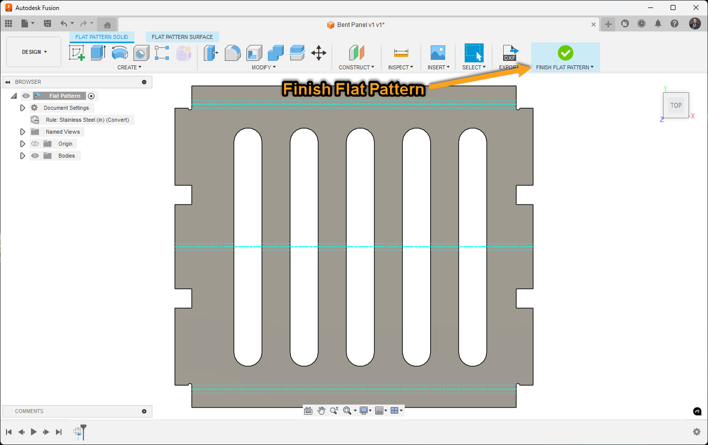 How to flatten a 3D model for laser/waterjet operations.