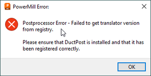 Error: "Postprocessor Error - Failed to get translator version from the registry." when post ...