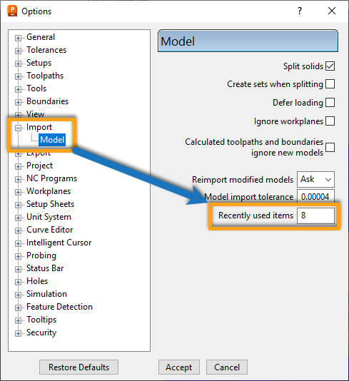 How to remove unwanted/unused Post-Processor option files from PowerMill