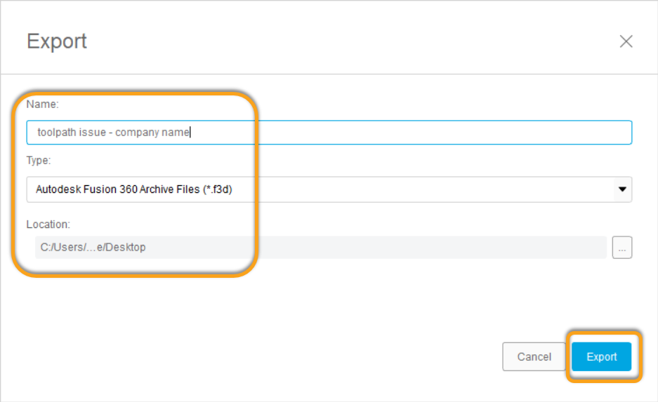 How to export a Fusion 360 file